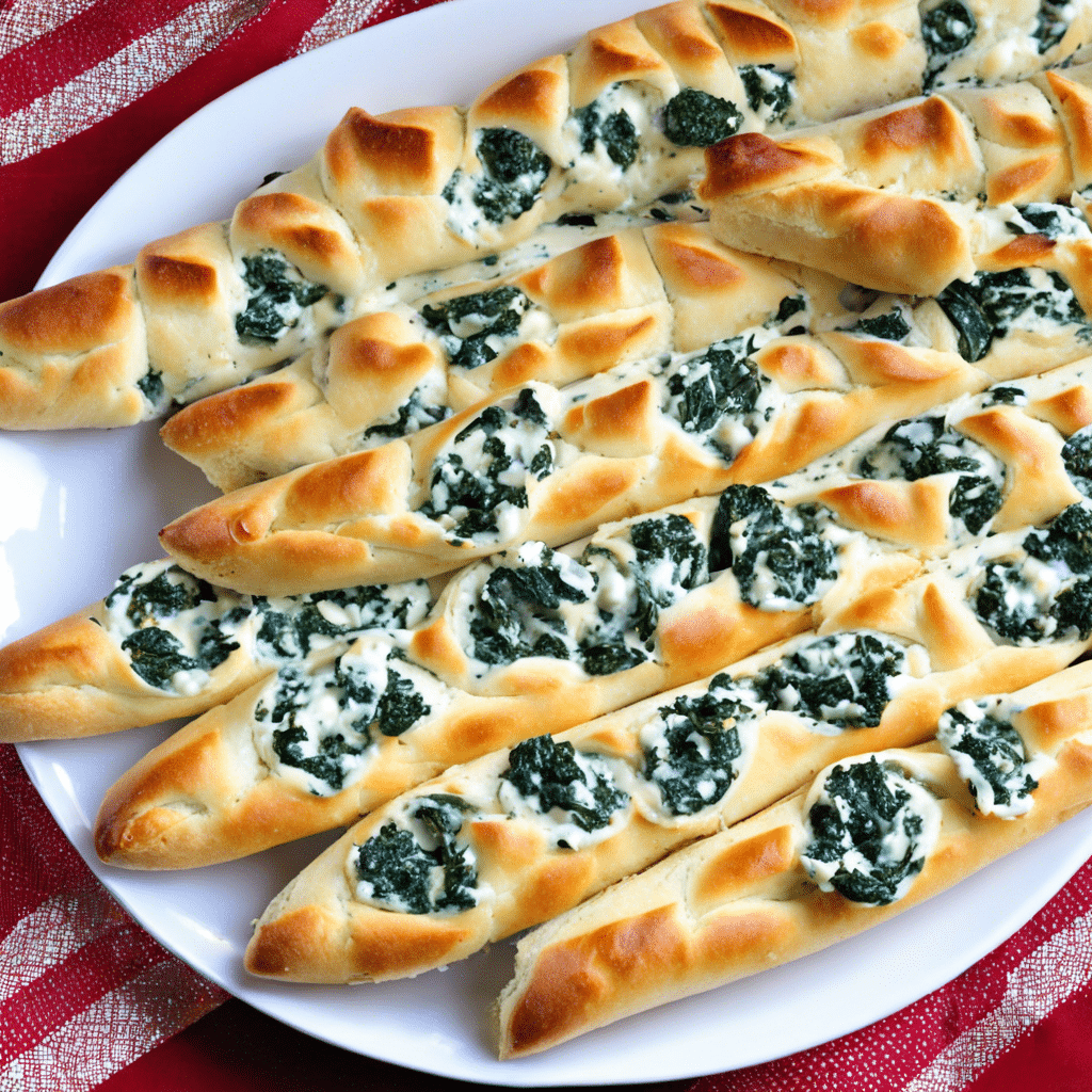 Spinach Dip Stuffed Breadsticks - Less Is Tastier