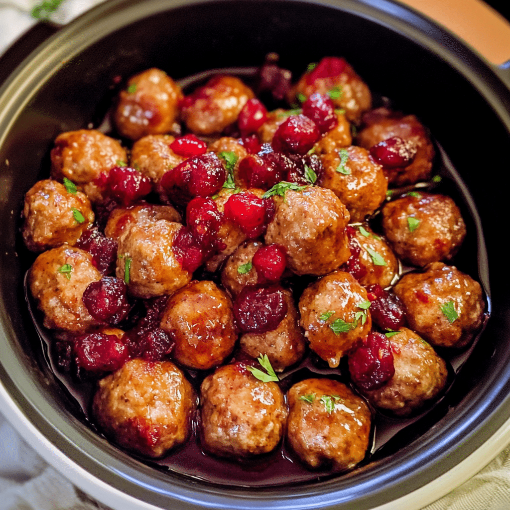 Crock Pot Cranberry Mustard Meatballs - Less Is Tastier