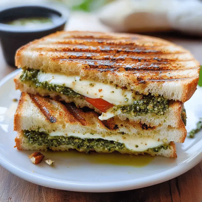 Grilled Mozzarella Sandwich with Walnut Pesto - Less Is Tastier