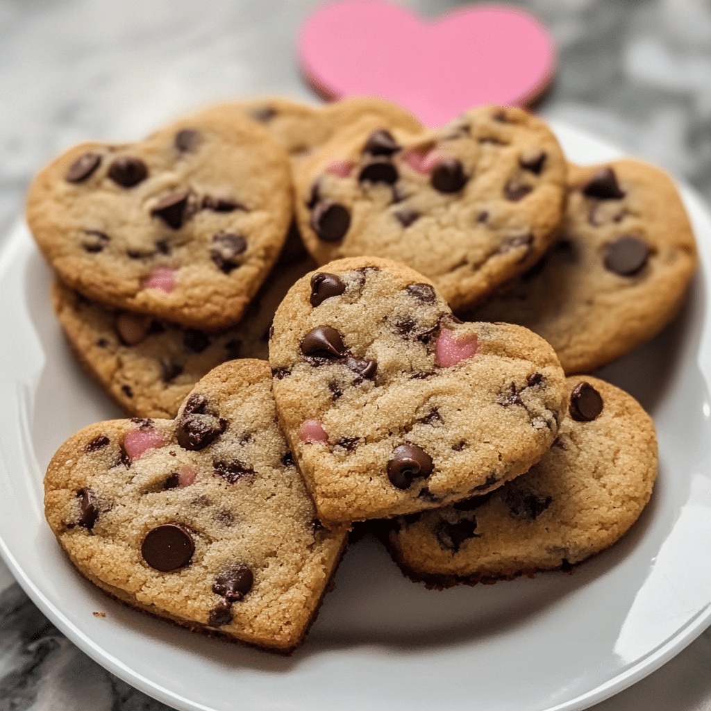 Heart Shaped Chocolate Chip Cookies - Less Is Tastier