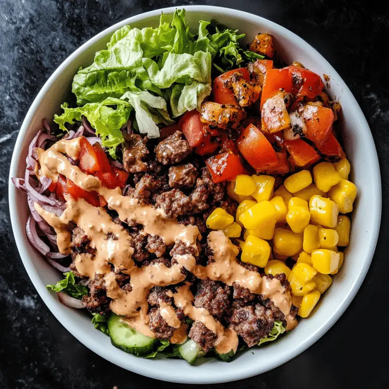 Low Carb Burger Bowl - Less Is Tastier