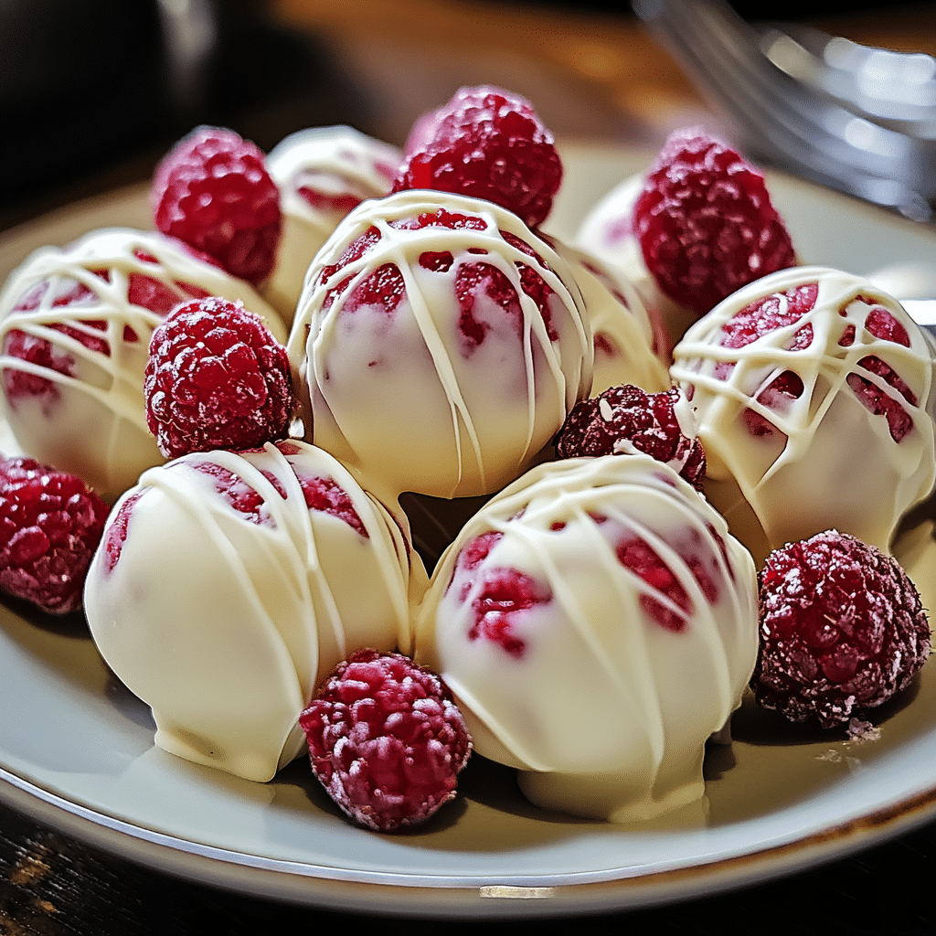 White Chocolate Raspberry Cheesecake Balls - Less Is Tastier
