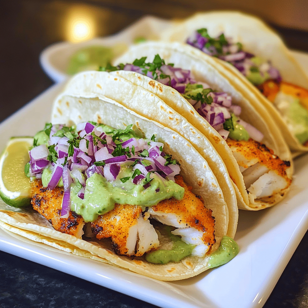 Epic Baja Fish Tacos with Avocado Crema - Less Is Tastier