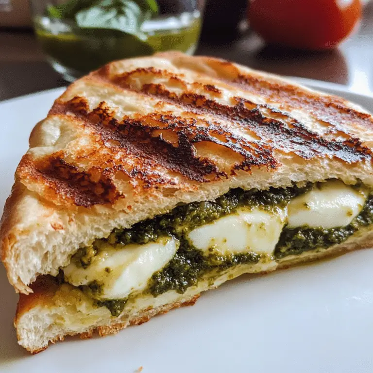 Pesto and Mozzarella Panini Pita - Less Is Tastier