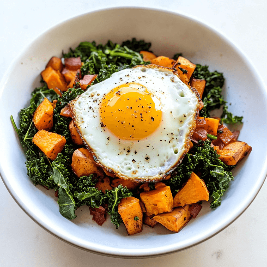Healthy Sweet Potato Kale Hash Recipe - Less Is Tastier