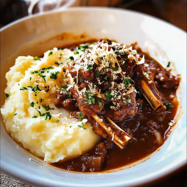 Short Rib Ragu with Parmesan Mashed Potatoes - Less Is Tastier